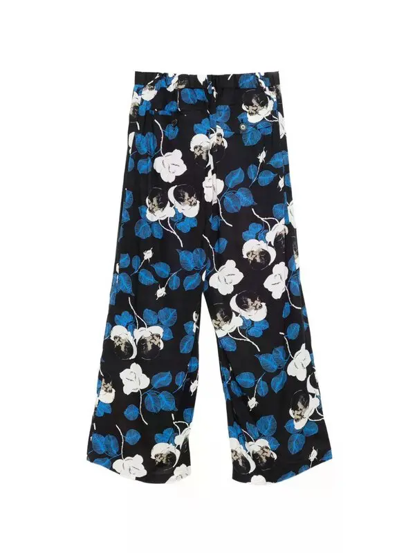 Undercover Floral Print Layered Wide Leg Trousers