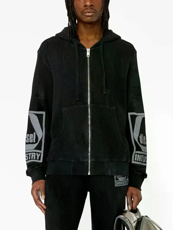 DIESEL® Waffle Knit Zip-up Hoodie