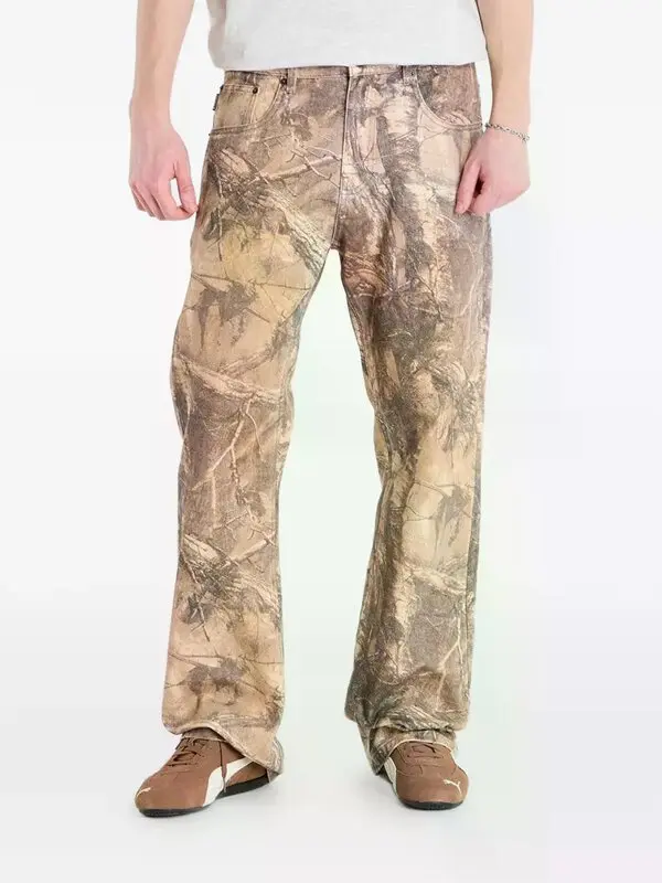 PLEASURES Hendrix Flared Print Jeans