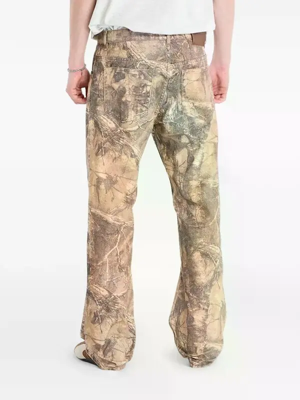 PLEASURES Hendrix Flared Print Jeans