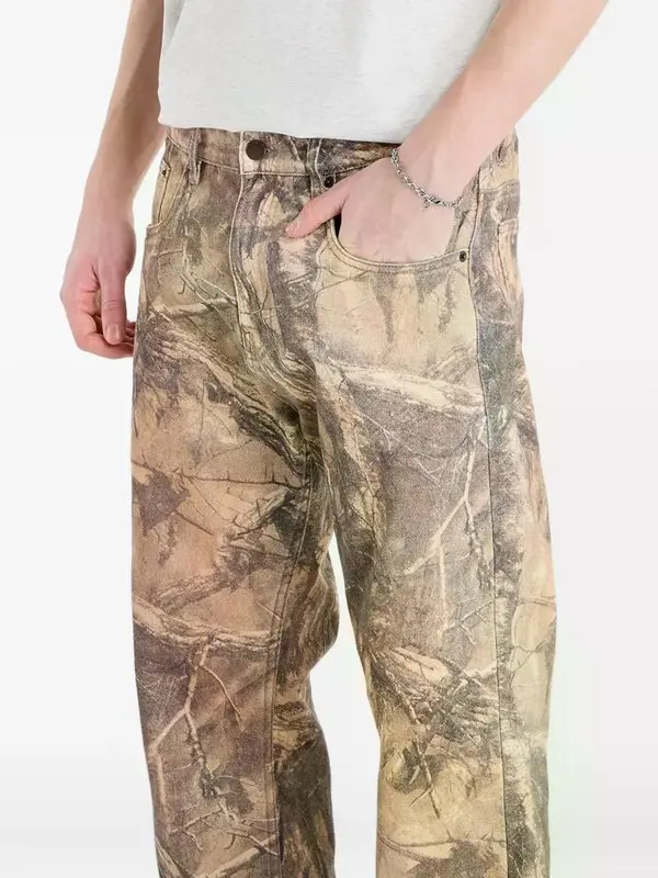 PLEASURES Hendrix Flared Print Jeans