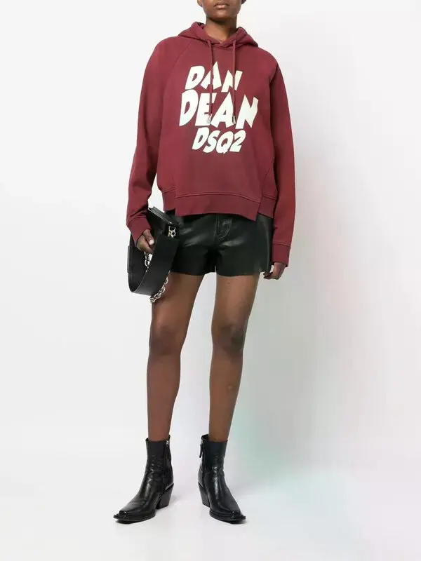 Dsquared2 Logo Print Drawstring Hoodie