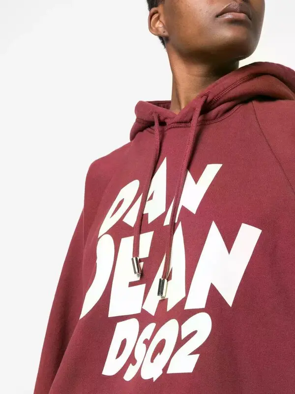 Dsquared2 Logo Print Drawstring Hoodie