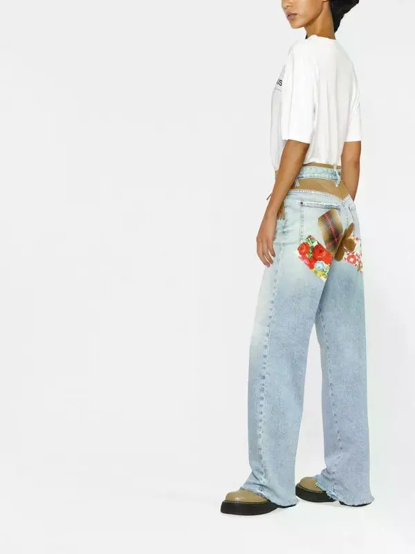 Dsquared2 Fringed Trim Bootcut Jeans