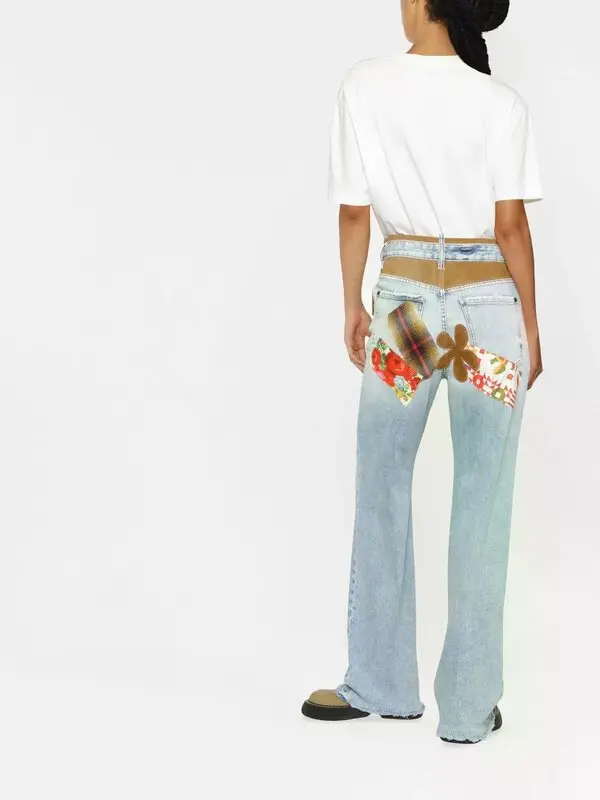 Dsquared2 Fringed Trim Bootcut Jeans