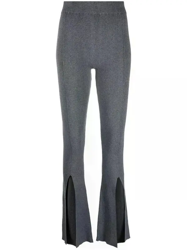 Remain Birger Christensen Rib Knit Trousers With Front Slit
