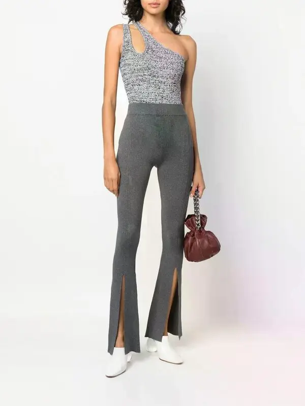 Remain Birger Christensen Rib Knit Trousers With Front Slit
