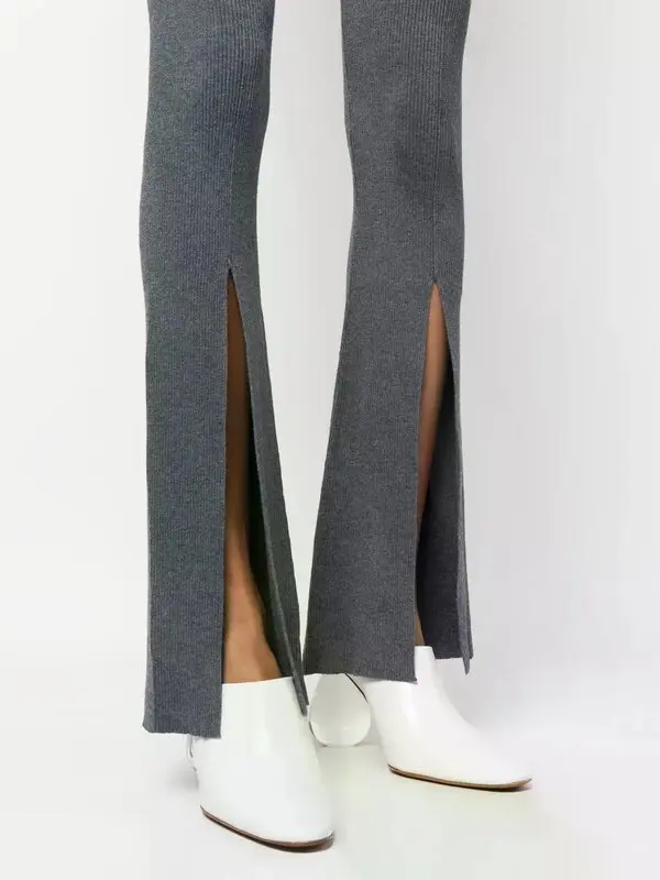 Remain Birger Christensen Rib Knit Trousers With Front Slit
