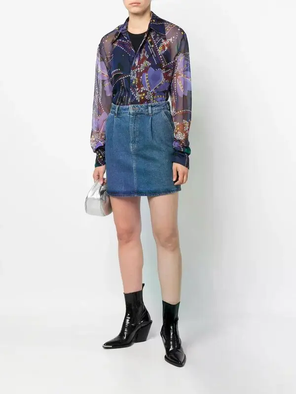 Dsquared2 Floral Print Semi-sheer Shirt