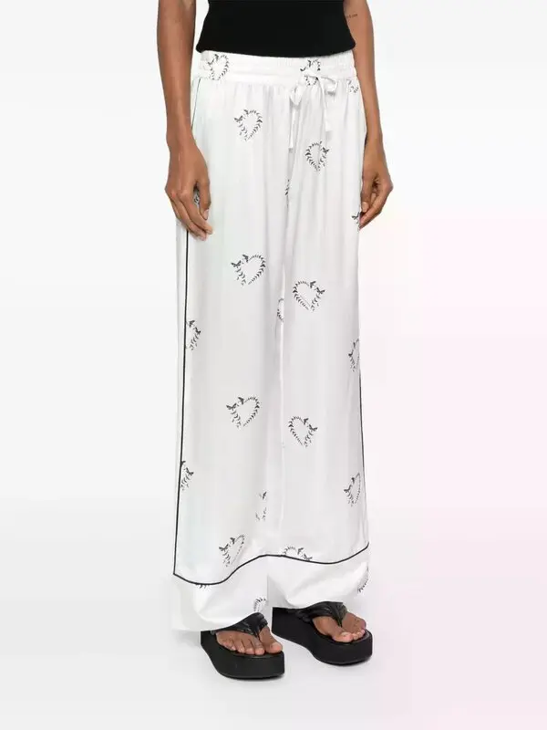 ALLSAINTS Sofi Straight-leg Trousers With All-over Logo And Heart Print