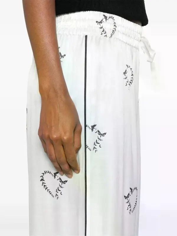 ALLSAINTS Sofi Straight-leg Trousers With All-over Logo And Heart Print