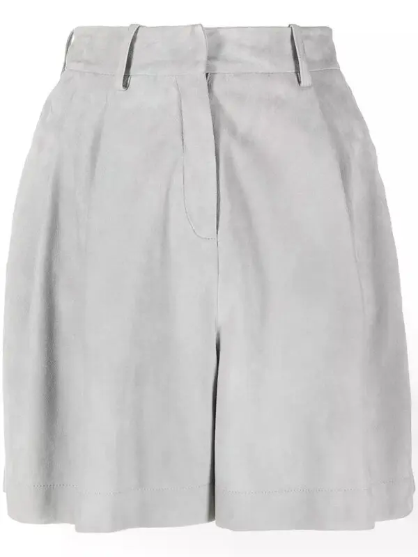 Fabiana Filippi Suede High-waisted Shorts - Grey