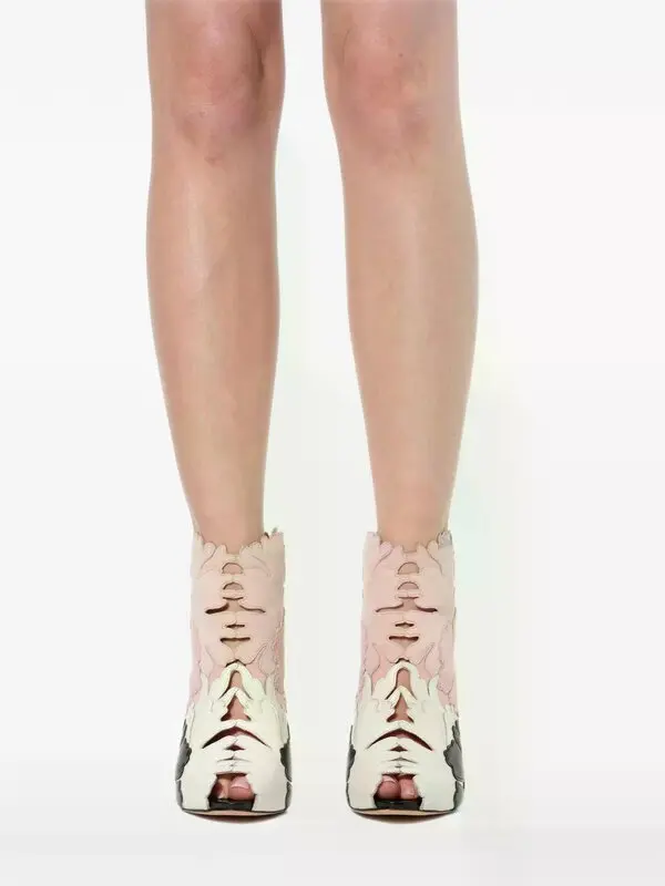 Alexander McQueen Lotus Flower Applique Booties