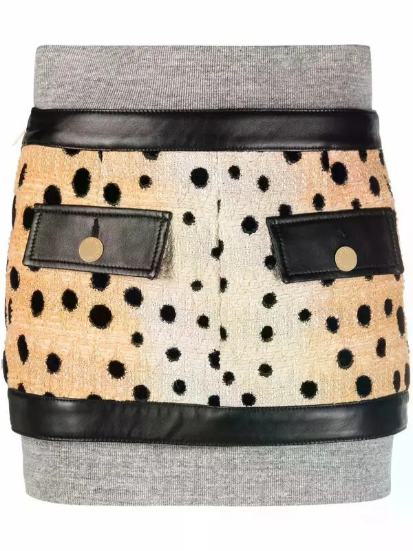 Dsquared2 Leopard-panelled Mini Skirt - Yellow