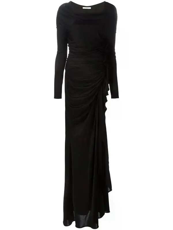 Givenchy Gathered Cascading Gown - Black