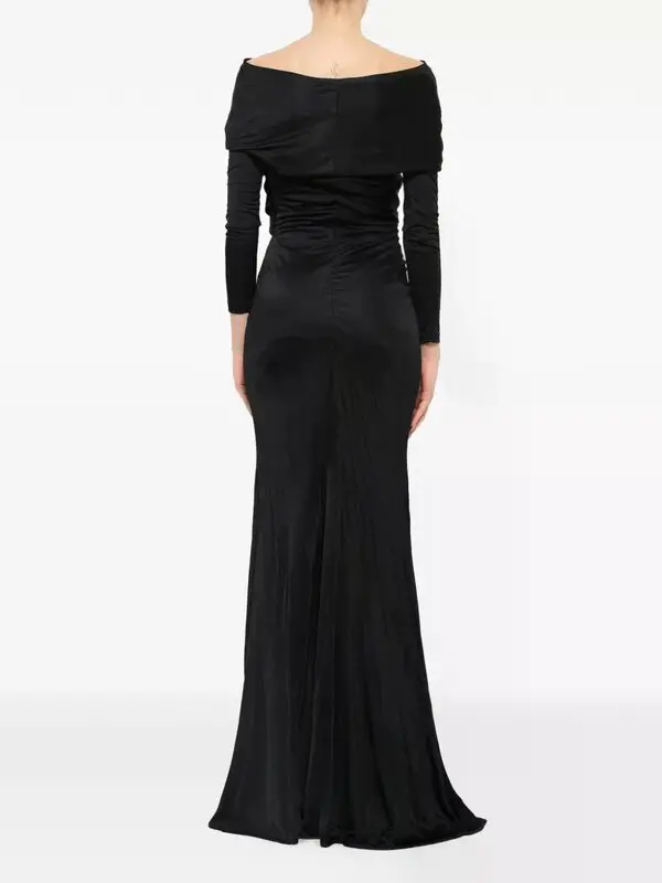 Givenchy Gathered Cascading Gown - Black