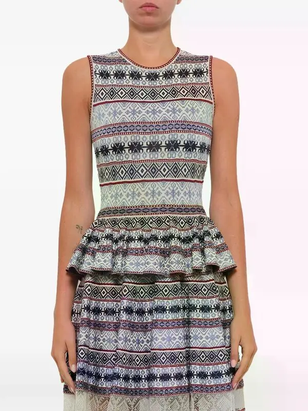Alexander McQueen Jacquard Peplum Dress