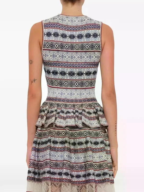 Alexander McQueen Jacquard Peplum Dress