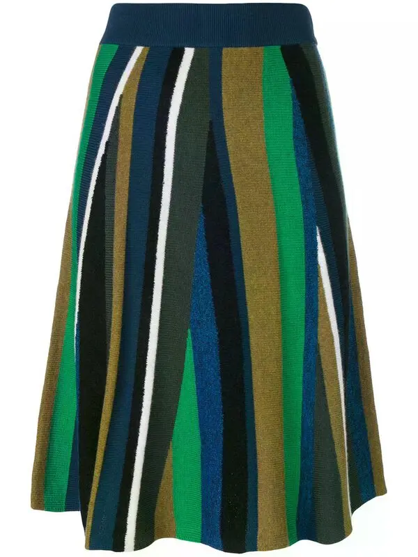 Kenzo Striped A-line Skirt - Multicolour