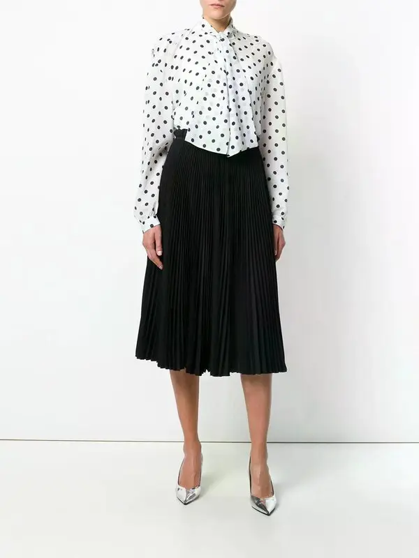 Balenciaga Gathered Polka Dot Blouse