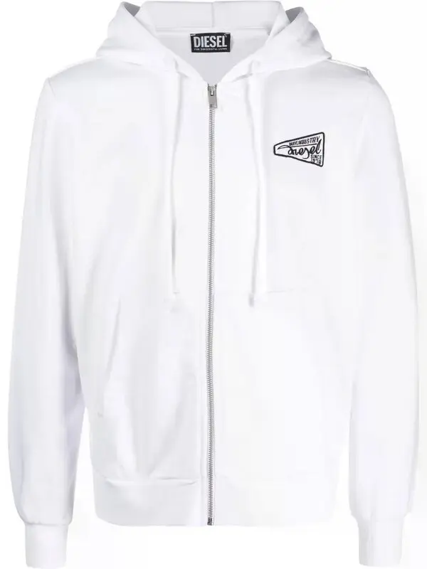 DIESEL® Logo Print Zip Up Hoodie