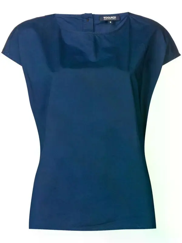 Woolrich Cotton Round Neck Blouse - Blue