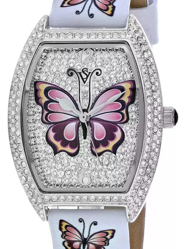 CHRISTIAN VAN SANT Papillon Crystal-embellished Watch - Silver