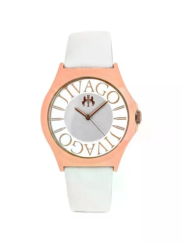 JIVAGO 40mm Quartz Watch With Leather Strap