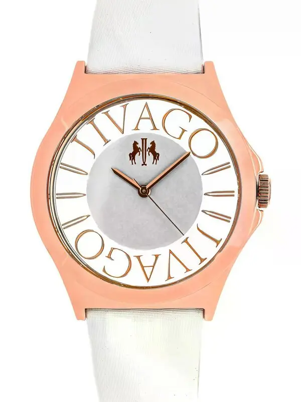 JIVAGO 40mm Quartz Watch With Leather Strap