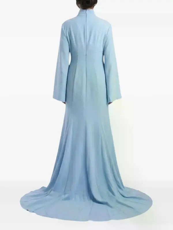 Solace London Draped Flared-sleeve Dress