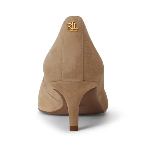 Ralph Lauren Adrienne Suede Pointed Toe Pumps - Tan