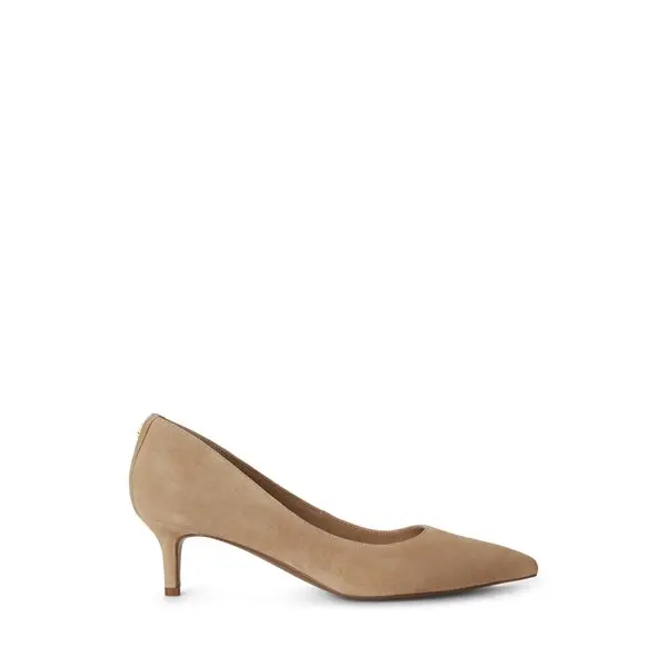 Ralph Lauren Adrienne Suede Pointed Toe Pumps - Tan
