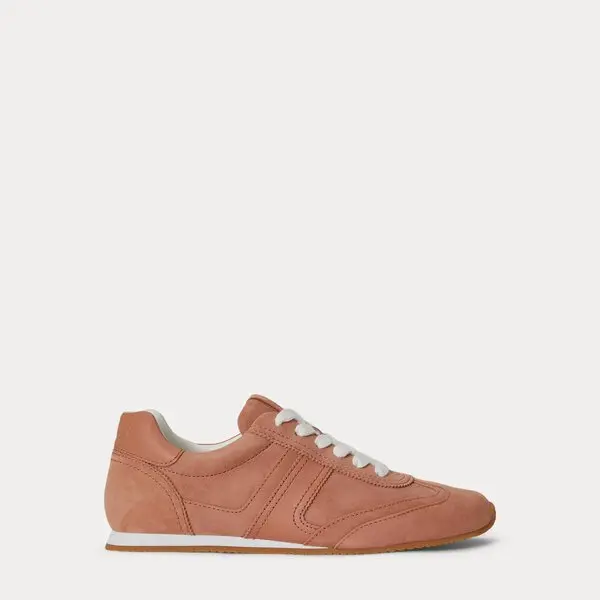 Ralph Lauren Suede & Leather Low-profile Lace-up Sneakers - Pink Sienna
