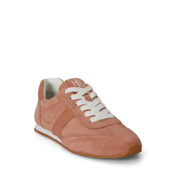 Ralph Lauren Suede & Leather Low-profile Lace-up Sneakers - Pink Sienna