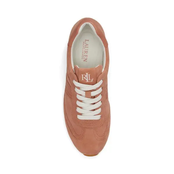 Ralph Lauren Suede & Leather Low-profile Lace-up Sneakers - Pink Sienna