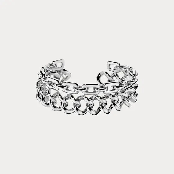 Ralph Lauren Chunky Chain Rhodium-plated Cuff Bracelet - Sterling Silver