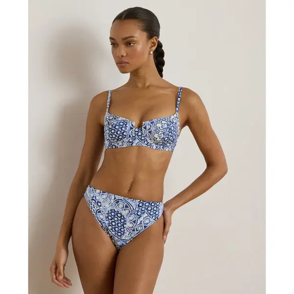 Ralph Lauren Geometric Print Balconette Bikini Top