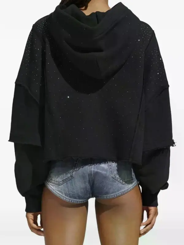 Khrisjoy Crystal-embellished Frayed Hoodie