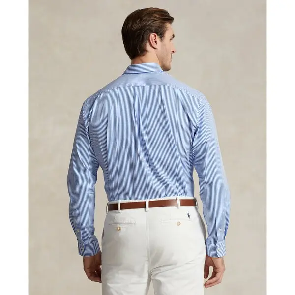 Ralph Lauren Striped Stretch Poplin Shirt - Light Blue/white
