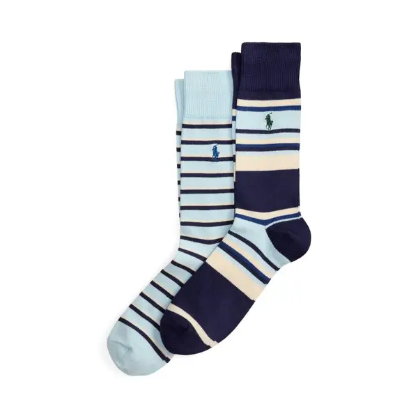Ralph Lauren Striped Cotton-blend Trouser Socks 2-pack