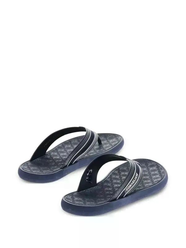 Corneliani Logo Print Flip Flops