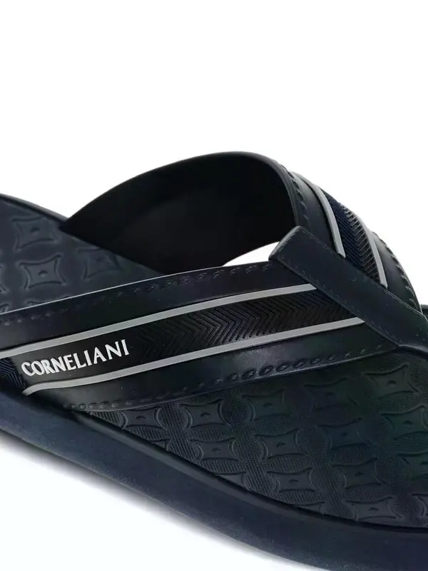 Corneliani Logo Print Flip Flops
