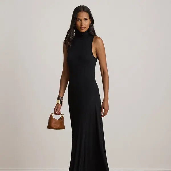 Ralph Lauren Sleeveless Turtleneck Maxi Dress