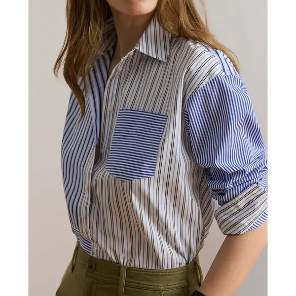 Ralph Lauren Relaxed Fit Striped Cotton Broadcloth Shirt