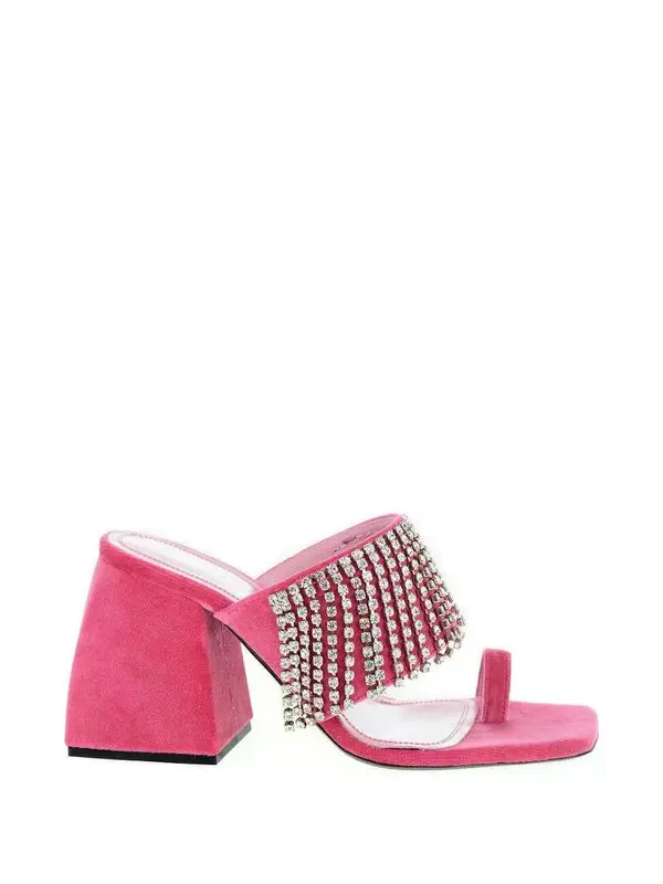 NODALETO Crystal Embellished Sandals - Pink