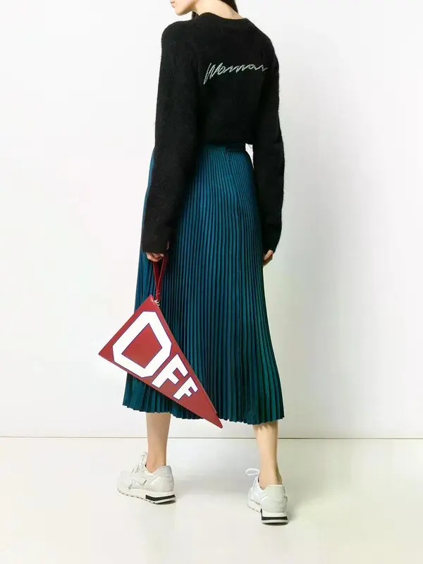 Off-White Logo Print Flag Shaped Clutch