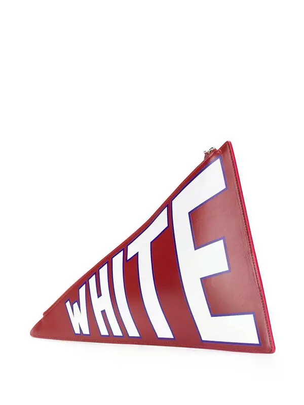 Off-White Logo Print Flag Shaped Clutch