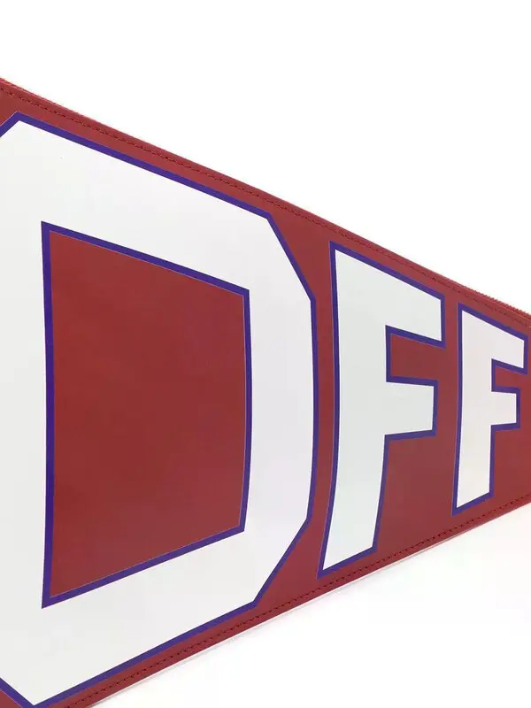Off-White Logo Print Flag Shaped Clutch