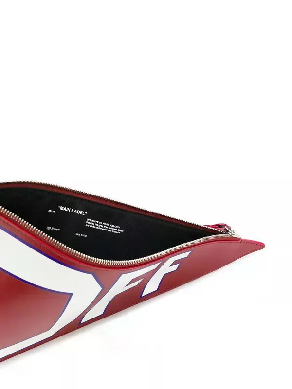 Off-White Logo Print Flag Shaped Clutch