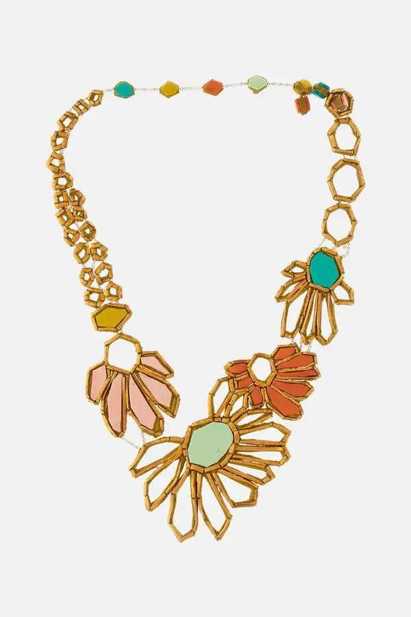 GFW Geometric Floral Motif Necklace - Multicolore